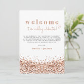 REGINA Rose Gold Welcome Letter Timeline Card | Zazzle
