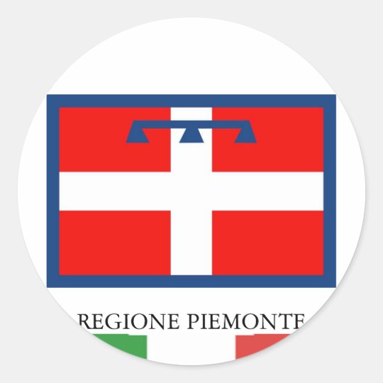 Regione Piemonte flag Classic Round Sticker | Zazzle.com