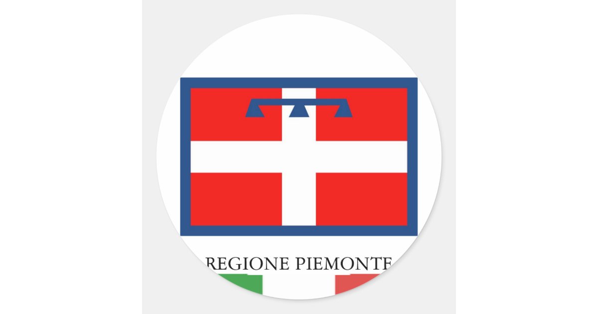 Regione Piemonte flag Classic Round Sticker | Zazzle