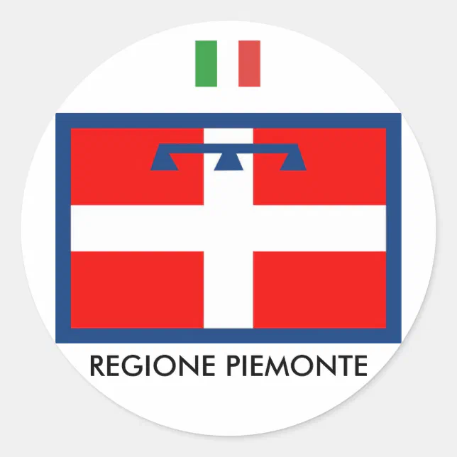 Regione Piemonte flag Classic Round Sticker | Zazzle