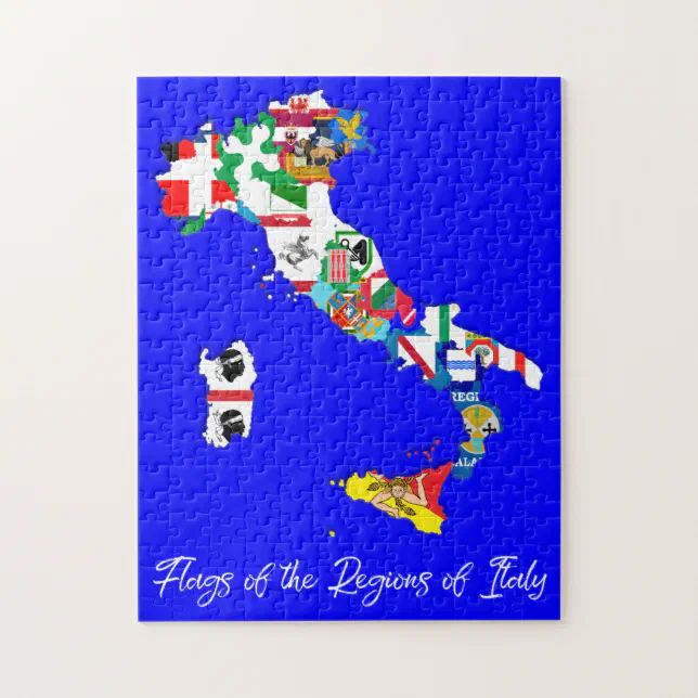 Regions of Italy Flags Map, Italian, Educational Jigsaw Puzzle | Zazzle