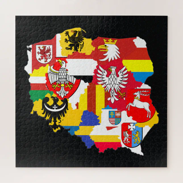 Regions of Poland Flags Map Educational Jigsaw Puzzle | Zazzle