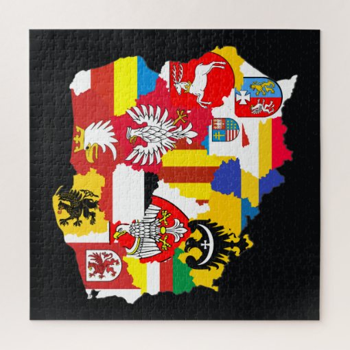 Regions of Poland Flags Map Educational Jigsaw Puzzle | Zazzle