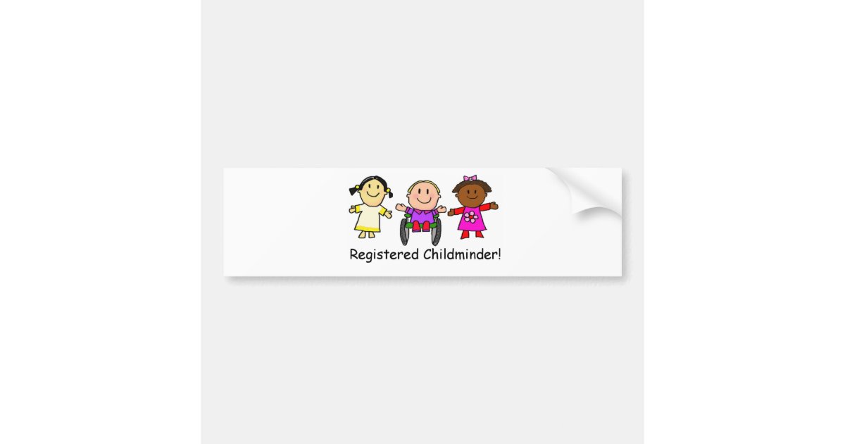 Registered Childminder Bumper Sticker | Zazzle