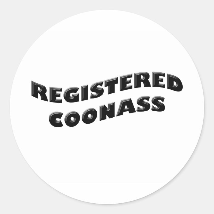 Registered Coonass Wave Classic Round Sticker | Zazzle.com