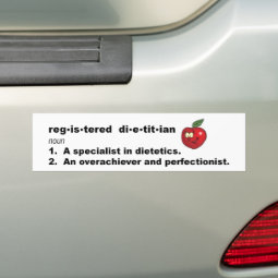 Registered Dietitian Definition Bumper Sticker | Zazzle