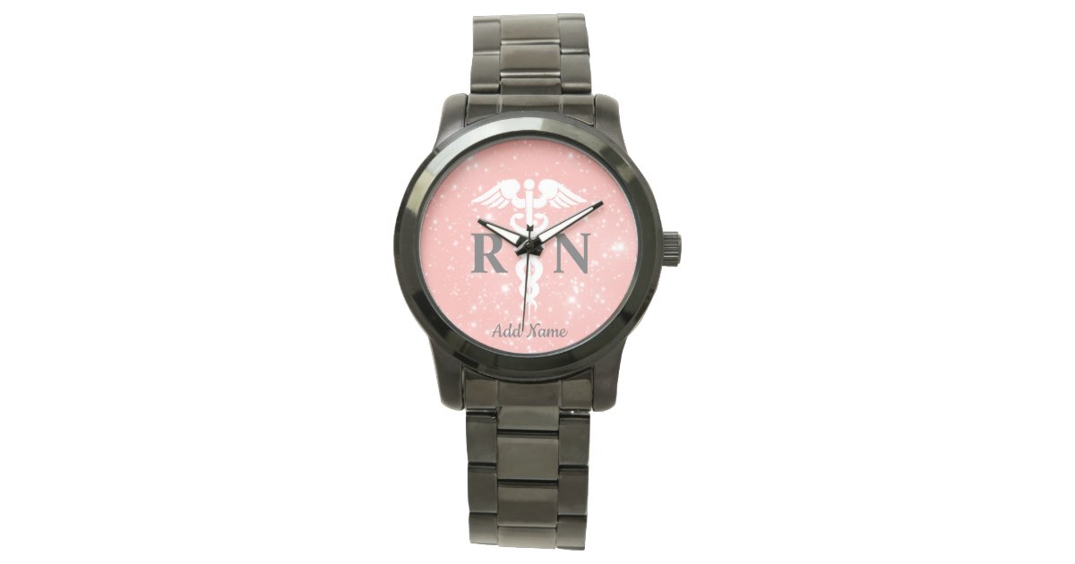 Registered Nurse Blush Pink Custom Medical Watch | Zazzle