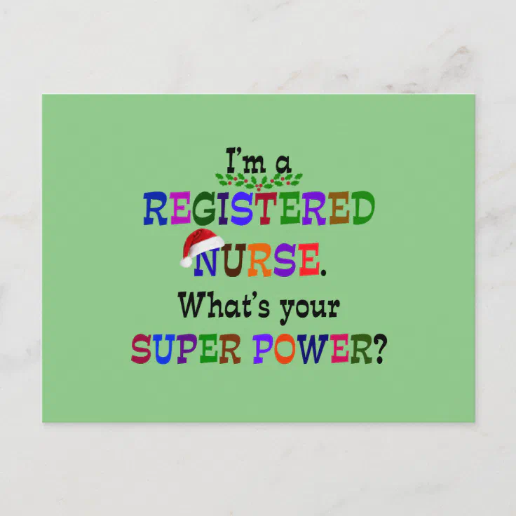 Registered Nurse, Christmas Holiday Postcard | Zazzle