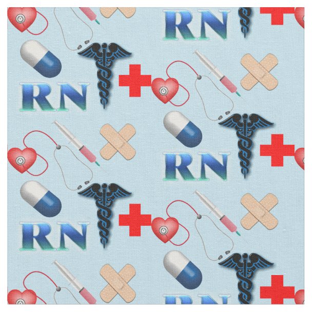 RN Registered Nurse - Purple Pattern Fabric | Zazzle