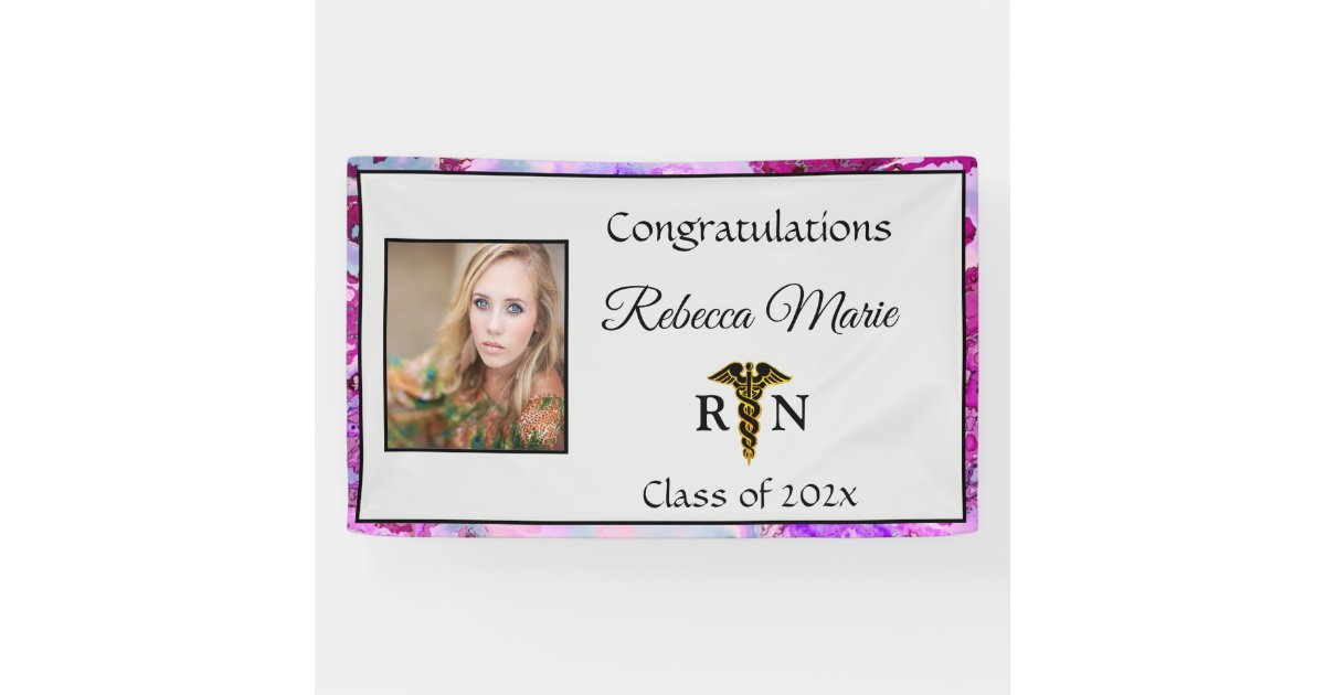 Registered Nurse Graduation Caduceus Banner | Zazzle