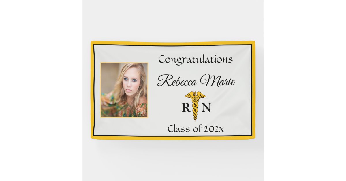 Registered Nurse Graduation Caduceus Banner | Zazzle