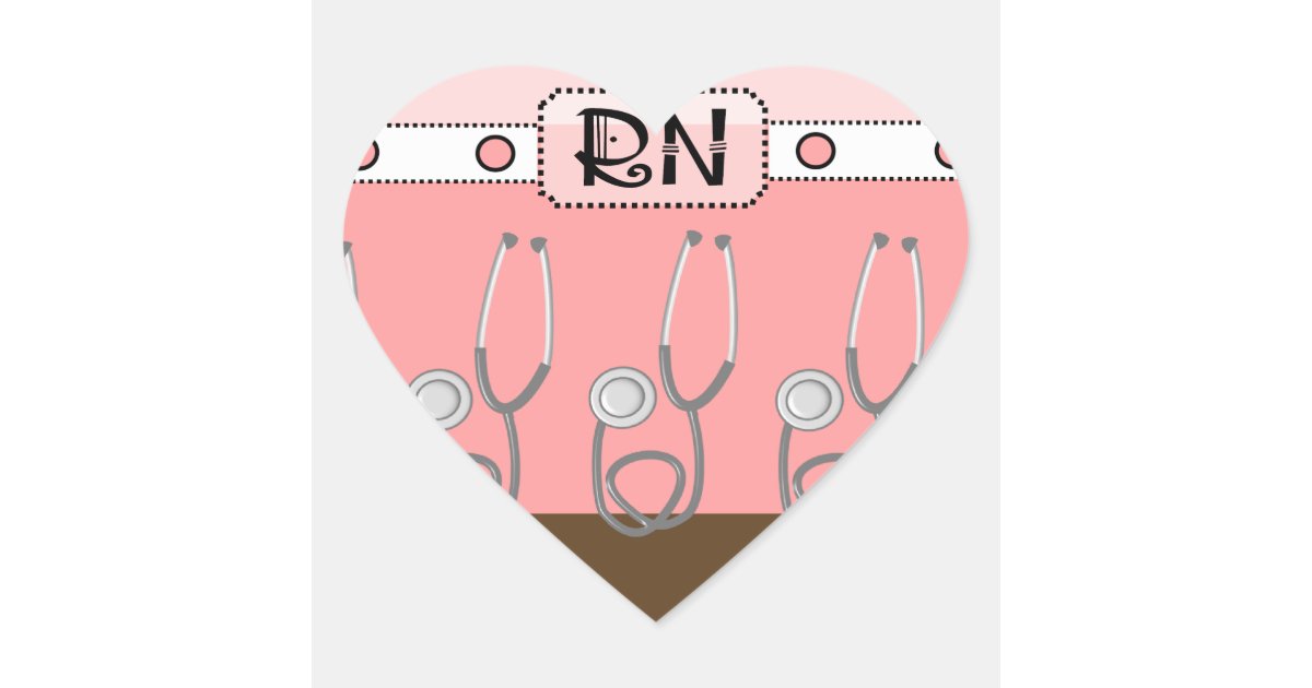 Registered Nurse Heart Sticker | Zazzle