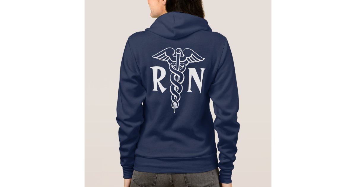 Registered nurse hoodie with caduceus symbol | Zazzle