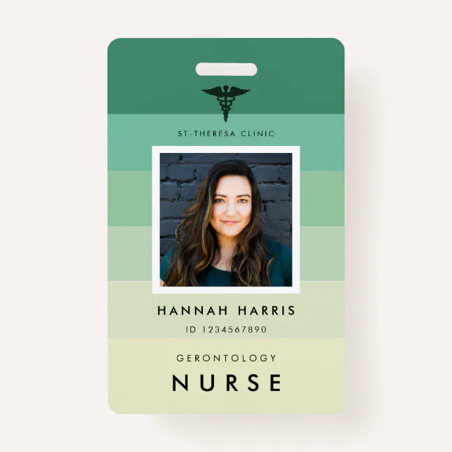 Registered nurse Hospital employee name tag photo Badge | Zazzle