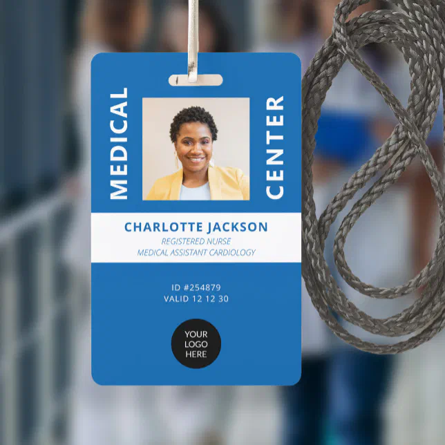 Registered nurse medical employee photo ID Badge | Zazzle