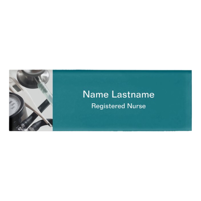 Registered Nurse Medical Theme Name Tag | Zazzle.com