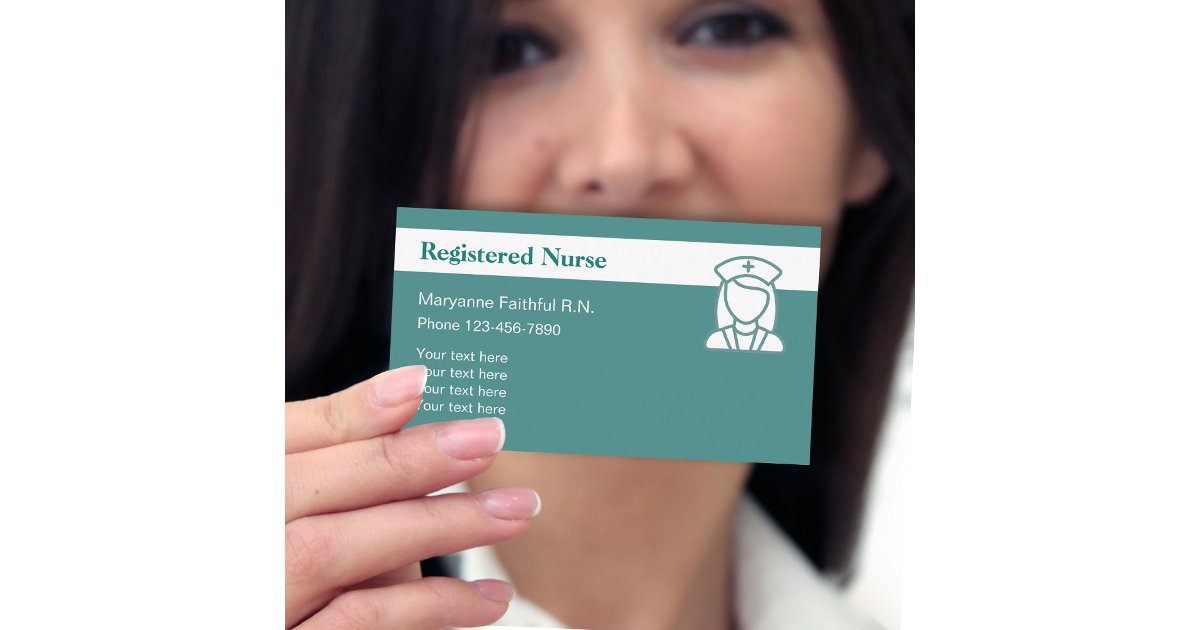 Registered Nurse Modern Design Business Card | Zazzle