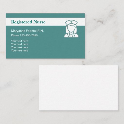 Registered Nurse Modern Design Business Card | Zazzle