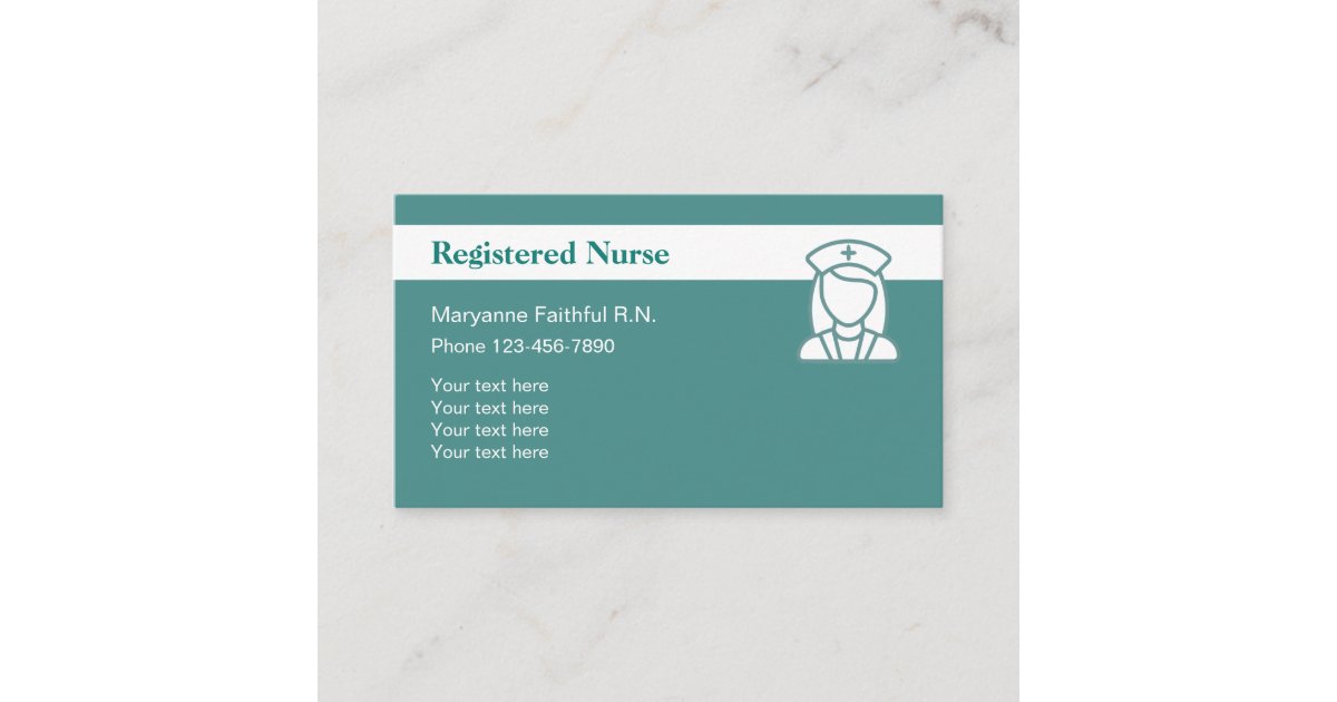Registered Nurse Modern Design Business Card | Zazzle
