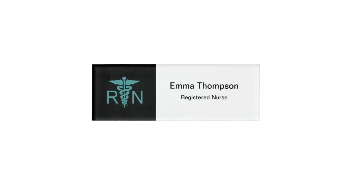Registered Nurse Modern Simple Medical Name Tag | Zazzle