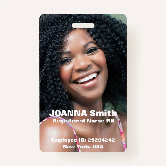 Registered Nurse Photo ID Badge | Zazzle