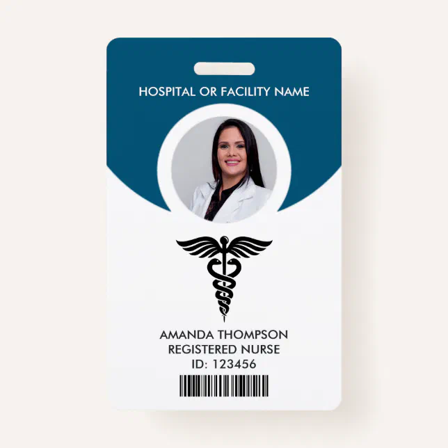 Registered Nurse Photo Identification Badge | Zazzle