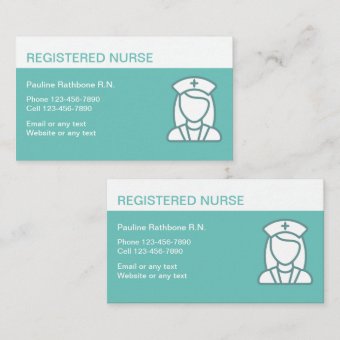 Registered Nurse Professional Business Card | Zazzle