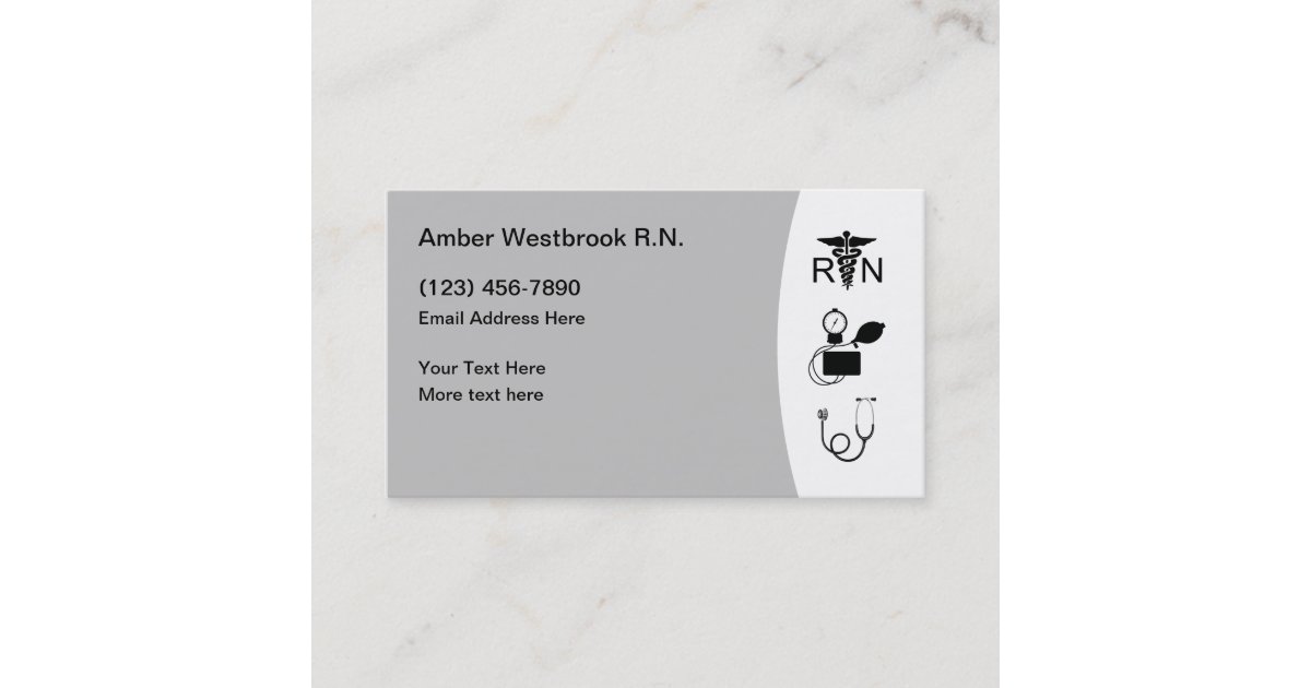 Registered Nurse Professional Medical Business Card | Zazzle