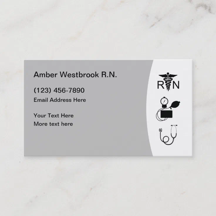 Registered Nurse Professional Medical Business Card | Zazzle