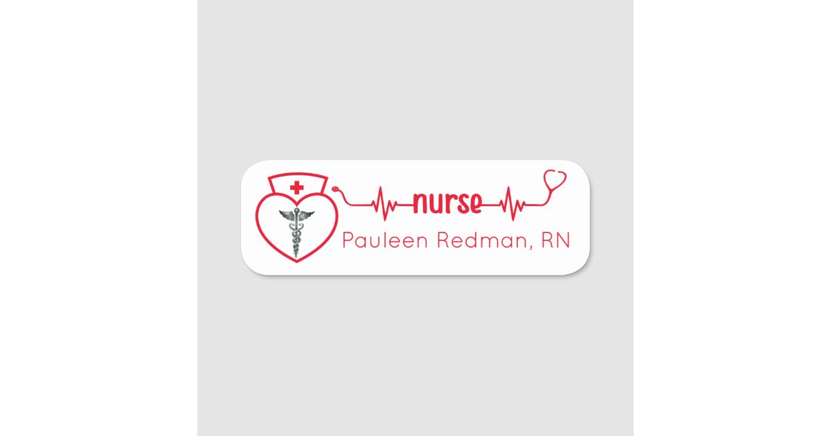 Registered Nurse RN Badge Classy Red Stylish | Zazzle