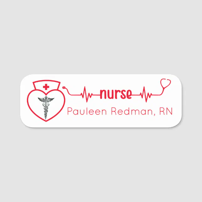 Registered Nurse RN Badge Classy Red Stylish | Zazzle