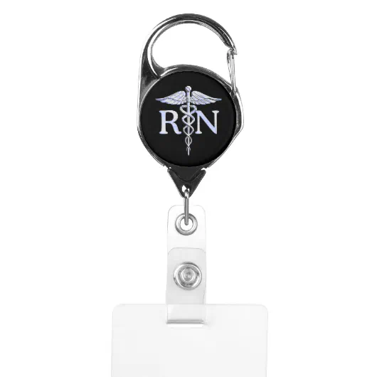 Registered Nurse RN Caduceus Snakes Badge Holder | Zazzle