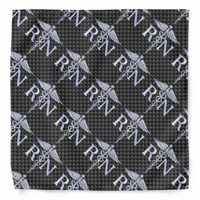 Registered Nurse RN Caduceus Snakes Black Carbon Bandana | Zazzle