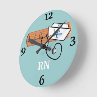 Registered Nurse "RN" Clock | Zazzle