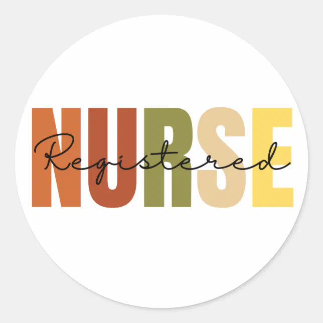 Registered Nurse RN CUTE Classic Round Sticker | Zazzle