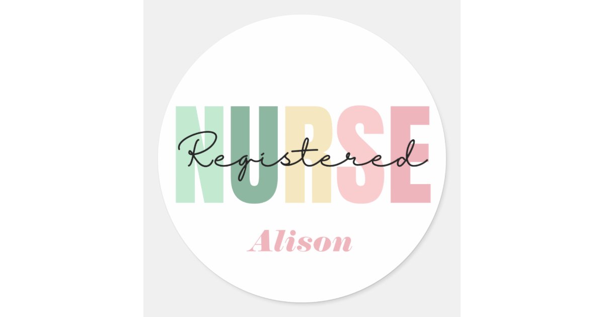 Registered Nurse RN CUTE Personalized Classic Round Sticker | Zazzle