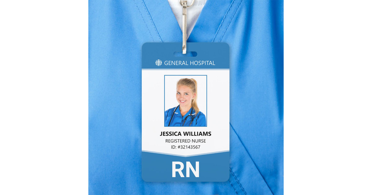 Registered Nurse RN Employee ID Badge | Zazzle