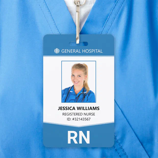 Registered Nurse RN Employee ID Badge | Zazzle