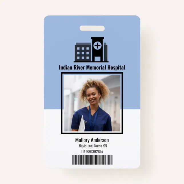 Registered Nurse RN Hospital ID Photo Badge | Zazzle