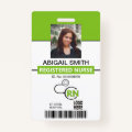Registered nurse RN lime green photo template Badge | Zazzle