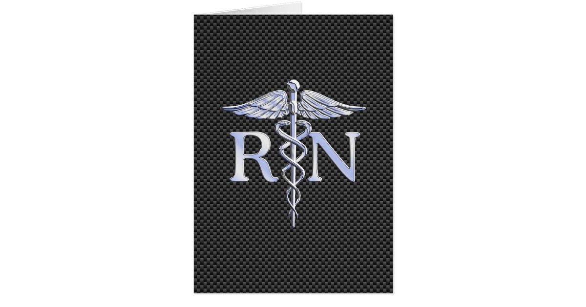 Registered Nurse RN Silver Caduceus Snakes | Zazzle