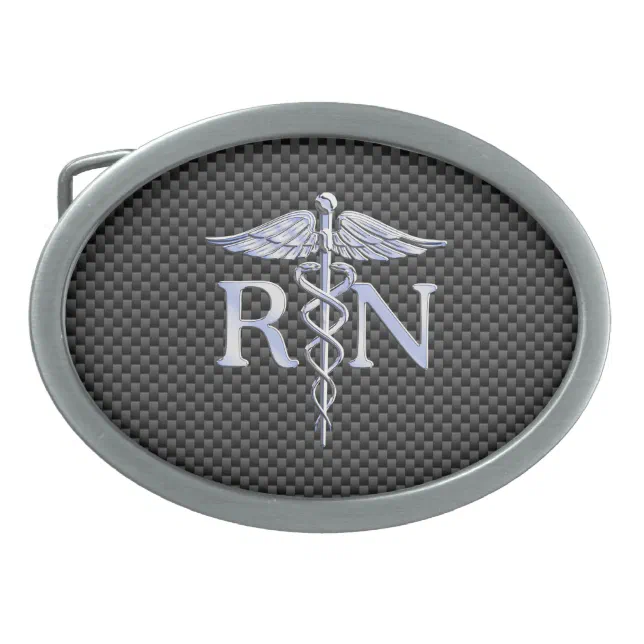 Registered Nurse RN Silver Caduceus Snakes Belt Buckle | Zazzle
