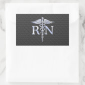 Registered Nurse RN Silver Caduceus Snakes Rectangular Sticker | Zazzle