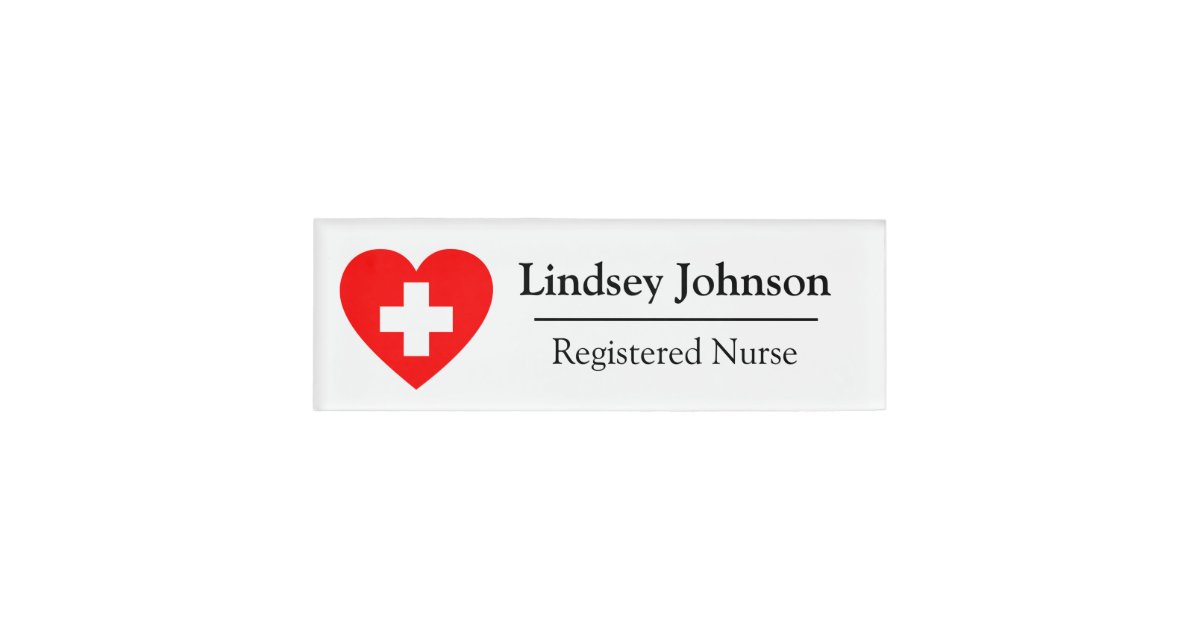 Registered Nurse RN Symbol Name Tag | Zazzle