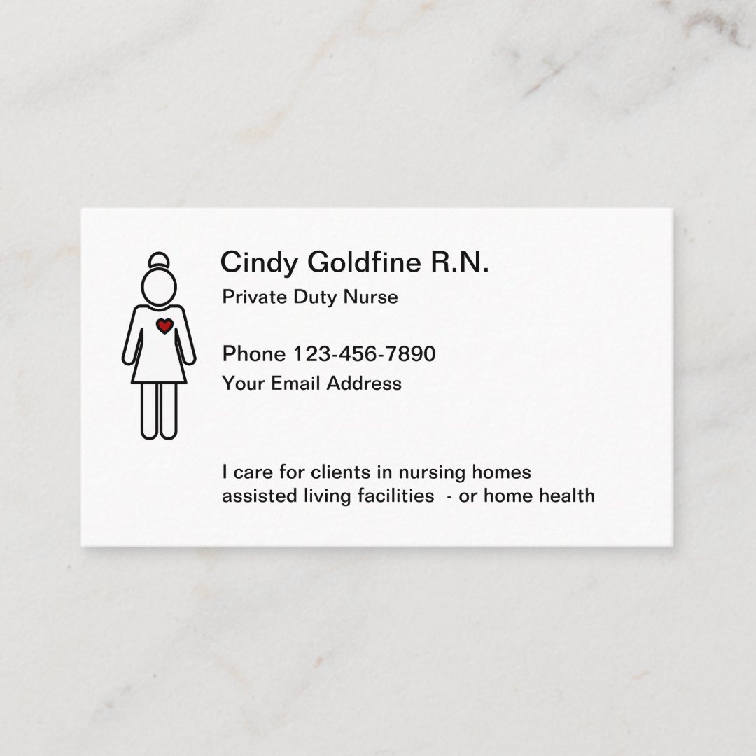 Registered Nurse Simple Business Cards | Zazzle