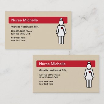 Registered Nurse Simple Professional Business Card | Zazzle