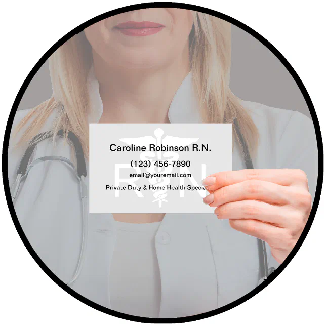 Registered Nurse Simple RN Symbol Business Card | Zazzle
