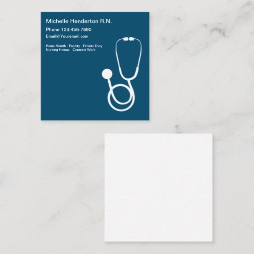 Registered Nurse Simple Square Business Card | Zazzle