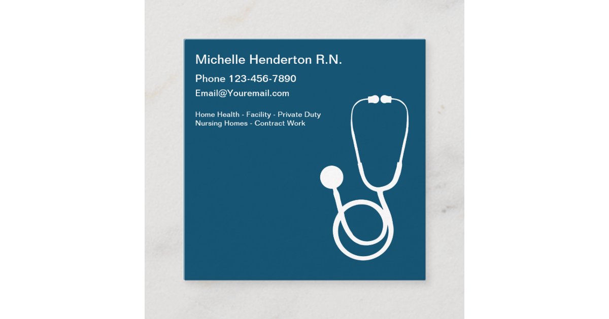 Registered Nurse Simple Square Business Card | Zazzle