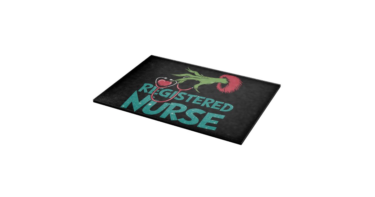 Registered Nurse Stethoscope Santa Elf Christmas Cutting Board | Zazzle